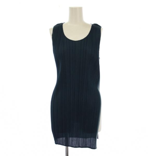プリーツプリーズ PLEATS PLEASE イッセイミヤケ カットソー ノースリーブ 3 青 PP96-JK052 /BM ■MU レディース【ブランド】プリーツプリーズ PLEATS PLEASE【表記サイズ】3【実寸サイズ】身幅：30...