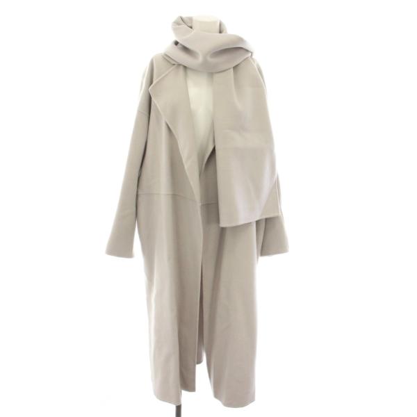 ロペ ROPE マドモアゼル mademoiselle ノーカラーコート アウター ストール付き 38 ライトグレー GWO-40520-B /YT ■MU レディース【ブランド】ロペ ROPE【表記サイズ】38【実寸サイズ】身幅：約57c...