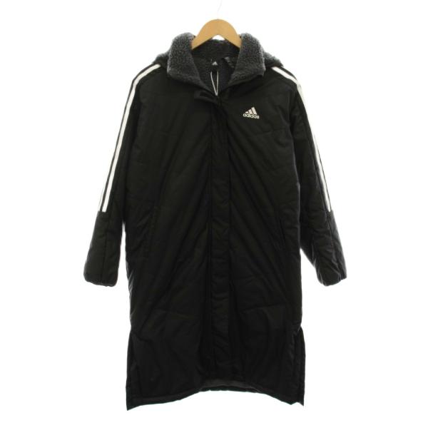 未使用品 アディダス adidas ジュニア ベンチコート ロング アウター 160cm 黒 ブラック フード付き GD9122 /YM ■NI キッズ【ブランド】アディダス adidas【表記サイズ】160cm【実寸サイズ】身幅：57cm...