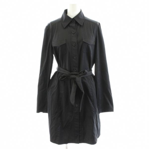 コムサデモード COMME CA DU MODE シャツワンピース 長袖 ひざ丈 11 黒 ブラック 00-01OM01 /AN50 ■BM レディース【ブランド】コムサデモード COMME CA DU MODE【表記サイズ】11【実寸サイ...