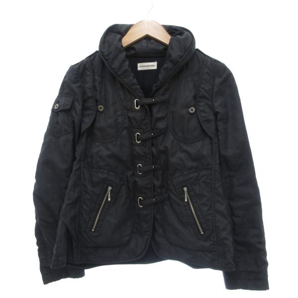 ウッド＆ペッカー WOOD&amp;PECKER ジャケット 上着 黒 ブラック 長袖 スタンドカラー /SX ■GY66 レディース【表記サイズ】M【実寸サイズ】肩幅：40cm　身幅：50cm　袖丈：56cm　着丈：55cm　　【素材】表...