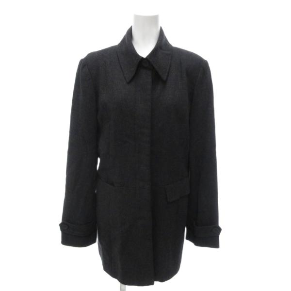 コリーヌサリュー Corinne Sarrut ステンカラーコート 比翼 メルトン 38 黒 ブラック /YJ ■GY66 レディース【ブランド】コリーヌサリュー Corinne Sarrut【表記サイズ】38【実寸サイズ】肩幅：41cm　...