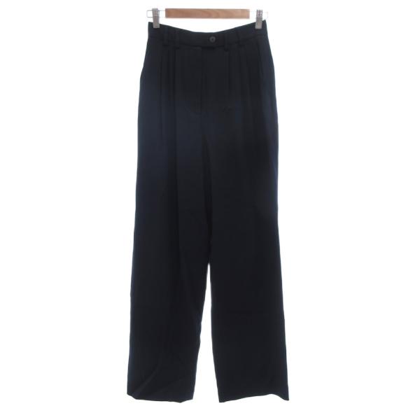 LANEROSSI パンツ スラックス スリータック 42 紺 ネイビー /JS ■GY66 レディース【表記サイズ】42【実寸サイズ】ウエスト：60cm　もも幅：30cm　裾幅：22cm　股上：30cm　股下：74cm　　【素材】表地 毛...