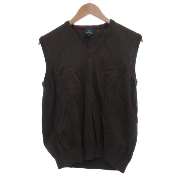 ヘンリーコットンズ HENRY COTTON'S ニットベスト Vネック L 茶 ブラウン /JS ■GY66 メンズ【ブランド】ヘンリーコットンズ HENRY COTTON'S【表記サイズ】L【実寸サイズ】身幅：55cm　着丈：65cm　...