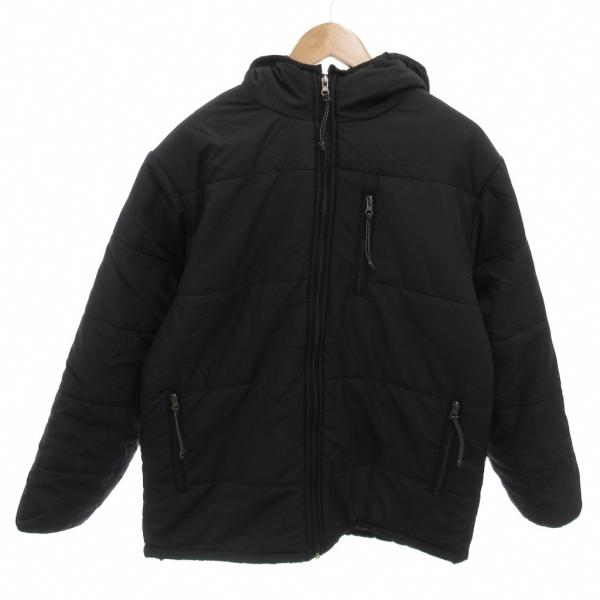 美品 FREAKS CLOTHING 中綿ジャケット L 黒 ブラック  フード付き 長袖 35550 /HW ■GY66 メンズ【表記サイズ】L【実寸サイズ】肩幅：52cm　身幅：60cm　袖丈：61cm　着丈：75cm　　【素材】ポリエ...