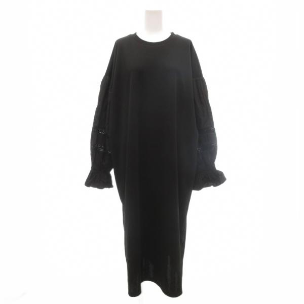 未使用品 タグ付き マーサ MARTHA ワンピース M 黒 ブラック 長袖 ラウンドネック ボリュームスリーブ /ML ■GY66 レディース【表記サイズ】M【実寸サイズ】肩幅：63cm　身幅：65cm　袖丈：50cm　総丈：110cm　...