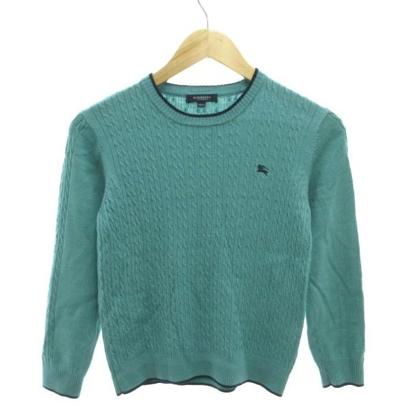 バーバリー ロンドン BURBERRY LONDON ニット セーター ウール 長袖 ケーブル編み クルーネック 140 ミントグリーン /YJ ■GY66 キッズ【ブランド】バーバリー ロンドン BURBERRY LONDON【表記サイズ...
