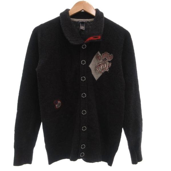 DRESS CODE INTERNATIONAL ドレスコードインターナショナル カーディガン ハイネック 刺繍 長袖 1 紺 ダークネイビー /IB ■GY66【表記サイズ】1【実寸サイズ】肩幅：37cm　身幅：47cm　袖丈：64cm　...