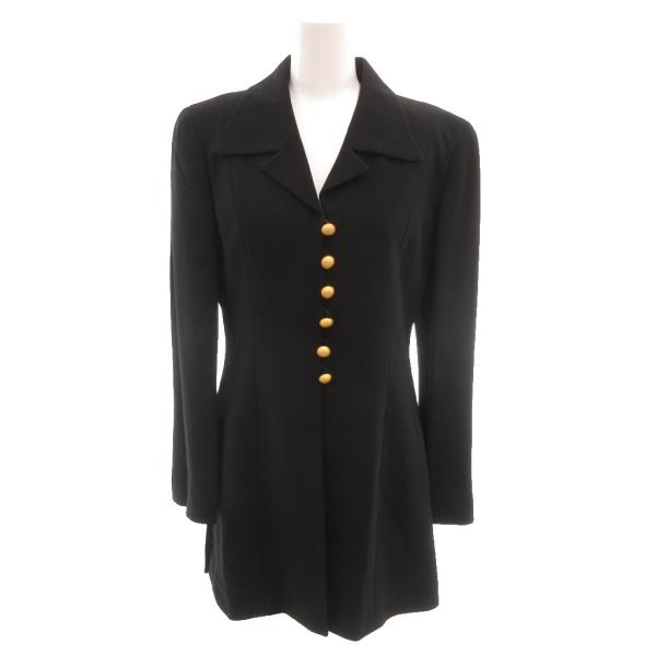 ジルエポピー Gilles et Poppy ヴィンテージ ジャケット フレアスリーブ Aライン 9 黒 ブラック /YJ ■GY66 レディース【表記サイズ】9【実寸サイズ】肩幅：40cm　身幅：45cm　袖丈：58cm　着丈：76cm　...