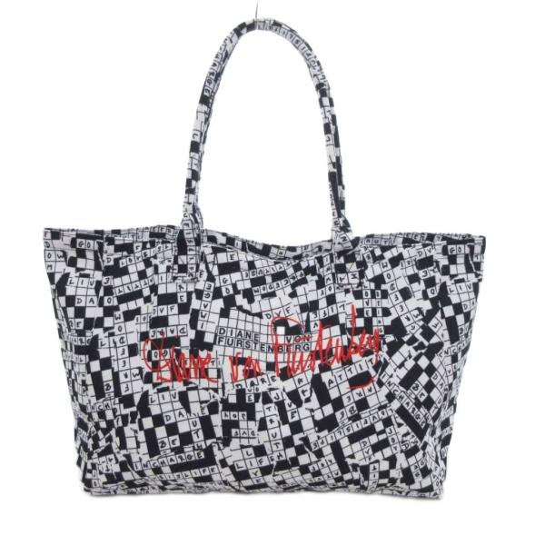 ダイアンフォンファステンバーグ DIANE von FURSTENBERG 美品 キャンバス トートバッグ 白 ホワイト 黒 ブラック /UO ■GY66【ブランド】ダイアンフォンファステンバーグ DIANE von FURSTENBERG...
