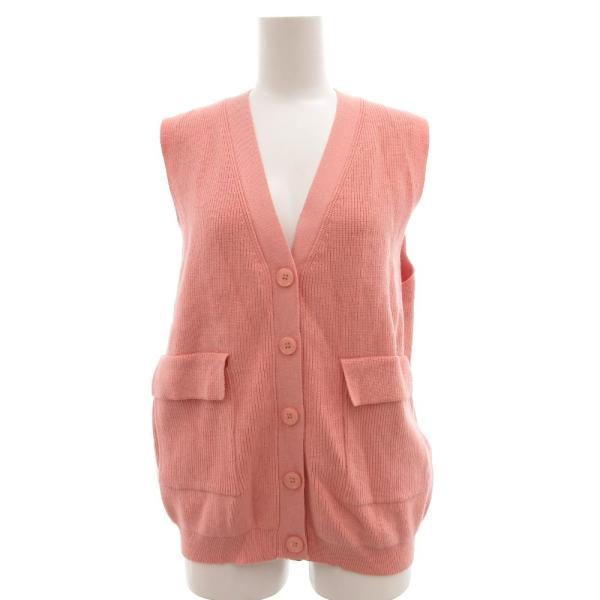 未使用品 EXQUISS'S タグ付き ニットベスト カーディガン TU ピンク /JS ■ECF001 レディース【表記サイズ】TU【実寸サイズ】身幅：53cm　着丈：61cm　　【素材】ビスコース アクリル ナイロン【色】ピンク【状態】...