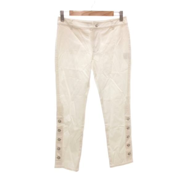 ノーベスパジオ NOVESPAZIO パンツ スラックス 38 白 ホワイト クロップド丈 サイドボタン ビジューボタン /NU ■ECF001 レディース【ブランド】ノーベスパジオ NOVESPAZIO【表記サイズ】38【実寸サイズ】ウエ...