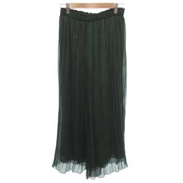 ボールジー BALLSEY トゥモローランド 美品 ワイドパンツ 36 緑 グリーン ウエストゴム 無地 プリーツ 111-04-12-04336 /HW ■ECF001 レディース【ブランド】ボールジー BALLSEY トゥモローランド【...