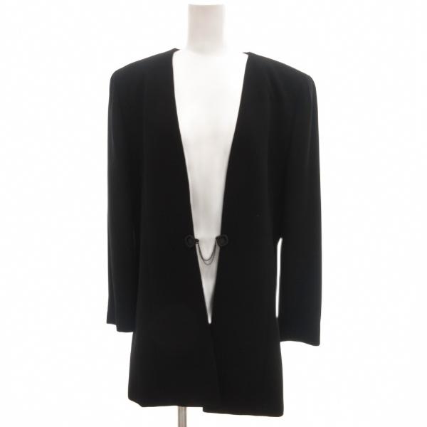 TOKYO IGIN トウキョウイギン ノーカラージャケット 11AR 黒 ブラック 長袖 チェーン装飾 /SC ■ECF001 レディース【表記サイズ】11AR【実寸サイズ】肩幅：43cm　身幅：52cm　袖丈：57cm　着丈：75cm　...