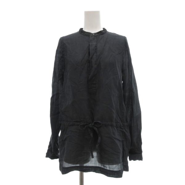 マカフィー MACPHEE トゥモローランド シャツ 36 ラミー 黒 ブラック 長袖 スタンドカラー ドローストリングウエスト ECF001 /SX ■ECF001 レディース【ブランド】マカフィー MACPHEE トゥモローランド【表記...