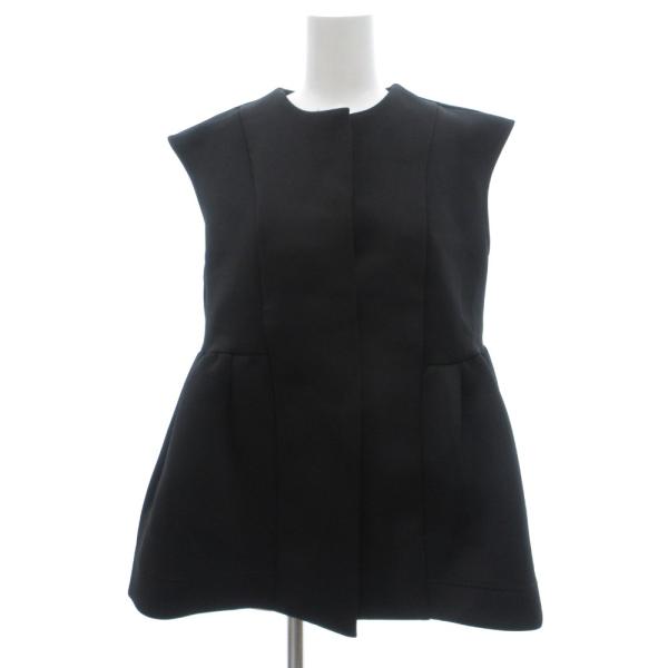 イディット IEDIT ベスト ジレ SP ペプラム 黒 ブラック /AE ■ECF001 レディース【表記サイズ】SP【実寸サイズ】身幅：46cm　着丈：61cm　　【素材】ポリエステル ポリウレタン【色】黒 ブラック【仕様】留め具あり【...