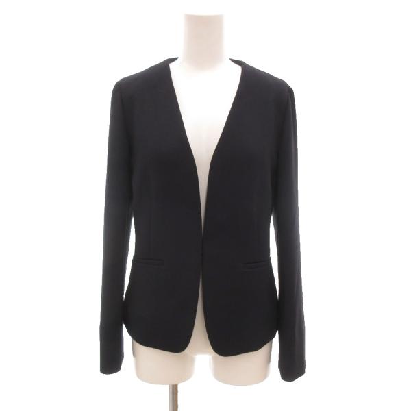 グリーンレーベルリラクシング ノーカラージャケット シングル フックボタン 36 紺 ネイビー /YJ ■ECF001 レディース【ブランド】グリーンレーベルリラクシング ユナイテッドアローズ green label relaxing【表記...