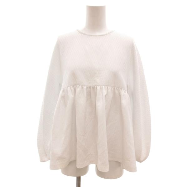 ボールジー BALLSEY トゥモローランド ブラウス ペプラム 長袖 ギャザーデザイン 36 白 ホワイト /YJ ■ECF001 レディース【ブランド】ボールジー BALLSEY トゥモローランド【表記サイズ】36【実寸サイズ】身幅：5...