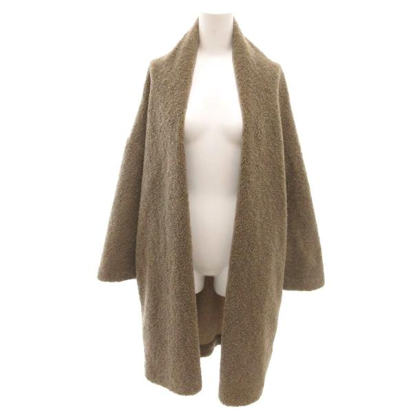 コムサマチュア Comme ca Mature 美品 カーディガン F 茶色 ブラウン 無地 ショールカラー 長袖 前開き /SJ ■ECF001 レディース【表記サイズ】F【実寸サイズ】肩幅：50cm　身幅：61cm　袖丈：39cm　着丈...