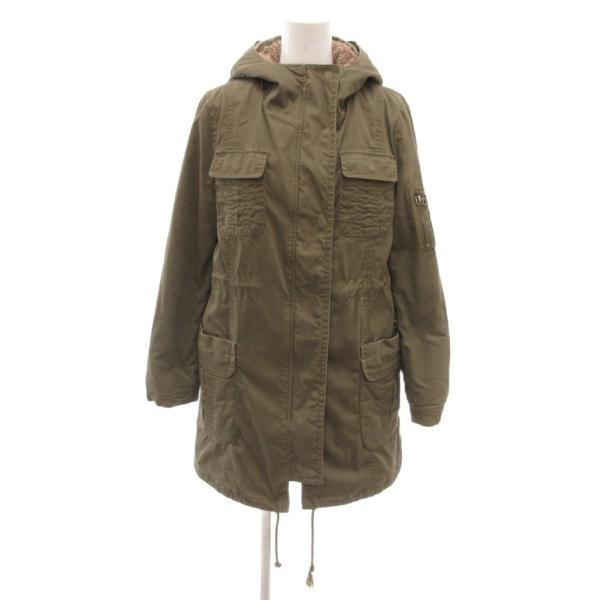 ルスーク Le souk 美品 モッズコート 36 カーキ色 フード付き 長袖 フラップポケット ミドル丈 /SJ ■ECF001 レディース【ブランド】ルスーク Le souk【表記サイズ】36【実寸サイズ】肩幅：39cm　身幅：48cm...