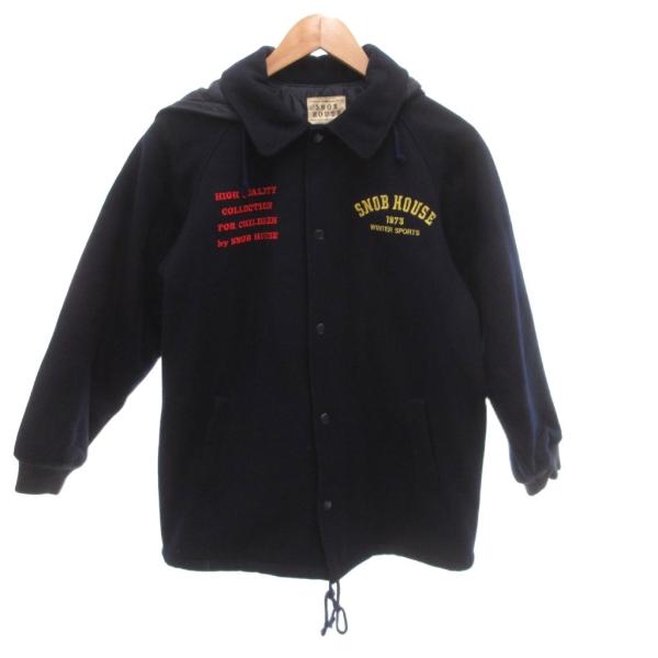 SNOB HOUSE 美品 フード付きジャケット ウール 紺 ネイビー 長袖 フード付き 刺繍デザイン SHL-1695 /HW ■ECF001 メンズ【表記サイズ】サイズ表記なし(実寸サイズをご参考ください。)【実寸サイズ】身幅：52cm...