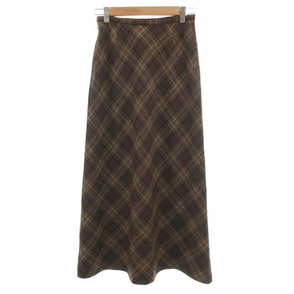 ジェラールダレル GERARD DAREL スカート ウール 9 茶 ブラウン チェック柄 ミモレ ロング /NU ■ECF003 レディース【ブランド】ジェラールダレル GERARD DAREL【表記サイズ】9【実寸サイズ】ウエスト：60...