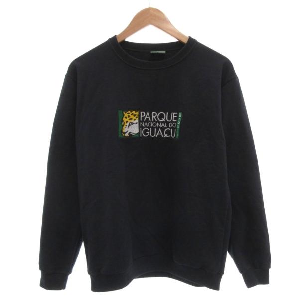PARQUE NACIONAL IGUACU スウェット トレーナー P 黒 ブラック クルーネック 長袖 ロゴ刺繍 /NL ■ECF003 レディース【表記サイズ】P【実寸サイズ】肩幅：47cm　身幅：51cm　袖丈：57cm　着丈：64...