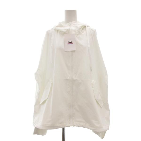 未使用品 ジャバ JaVa タグ付き マウンテンパーカー S 白 ホワイト 無地 フード付き 長袖 /SX ■ECF003 レディース【表記サイズ】S【実寸サイズ】肩幅：55cm　身幅：63cm　袖丈：59cm　着丈：69cm　　【素材】ポ...
