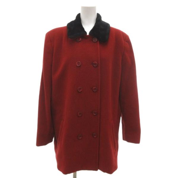 ジェラールダレル GERARD DAREL コート 11 赤 レッド フェイクファー襟 ダブルブレスト 長袖 /NU ■ECF003 レディース【ブランド】ジェラールダレル GERARD DAREL【表記サイズ】11【実寸サイズ】肩幅：44...