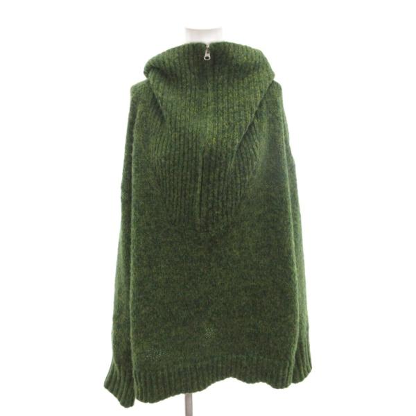 ジャヴァ JaVa ニット セーター ハーフジップ XL 緑 グリーン /TL ■ECF003 【表記サイズ】XL【実寸サイズ】身幅：76cm　着丈：70cm　ゆき丈：90cm　　【素材】ポリエステル アクリル【色】緑 グリーン【状態】・外...