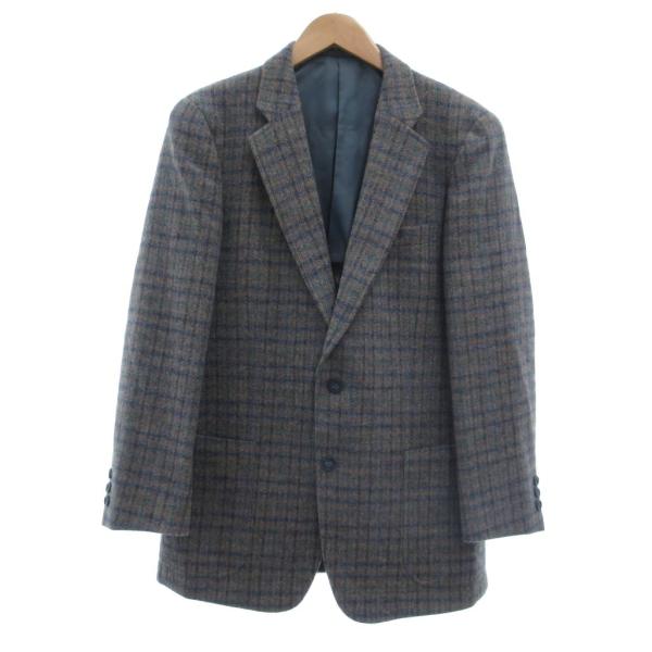 ハーディエイミス HARDY AMIES 美品 テーラードジャケット ウール 94A6 ブルー系 チェック柄 /NL ■ECF003 メンズ【ブランド】ハーディエイミス HARDY AMIES【表記サイズ】94A6【実寸サイズ】肩幅：42c...