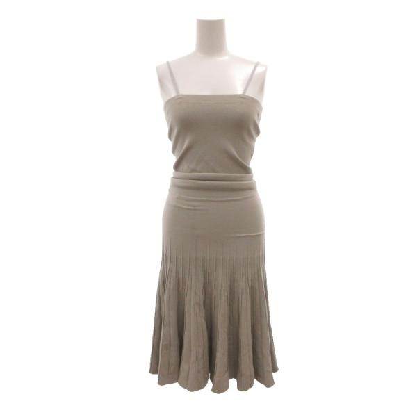 ダナキャラン DONNA KARAN ワンピース ニット キャミソール キャミワンピ P グレー プリーツ ミモレ ロング /NU ■ECF004 レディース【ブランド】ダナキャラン DONNA KARAN【表記サイズ】P【実寸サイズ】身幅...