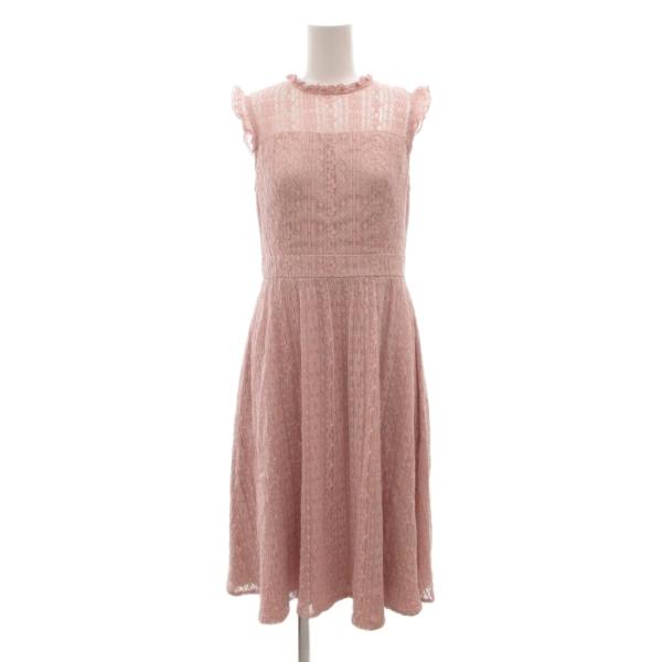 ジルスチュアート JILL STUART フレアワンピース S ピンク 総レース フリルネック ノースリーブ /NU ■ECF004 レディース【ブランド】ジルスチュアート JILL STUART【表記サイズ】S【実寸サイズ】身幅：37cm...
