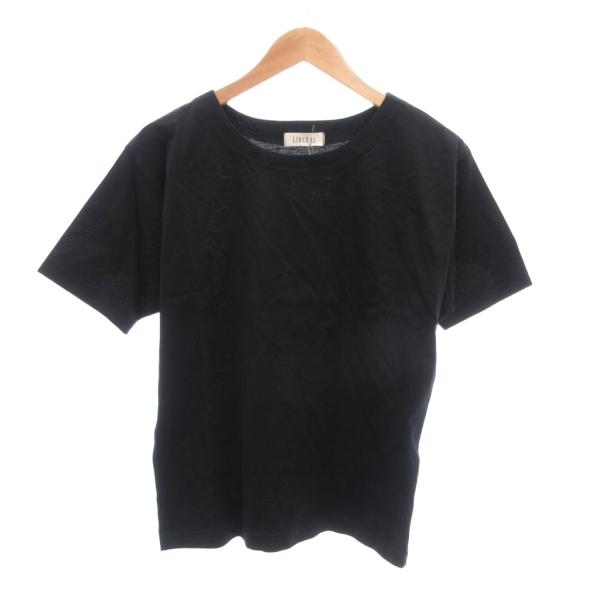 未使用品 Liberal タグ付き Tシャツ M 黒 ブラック ラウンドネック 半袖 /NL ■ECF005 レディース【表記サイズ】M【実寸サイズ】肩幅：48cm　身幅：54cm　着丈：57cm　袖丈：21cm　　【素材】綿【色】黒 ブラ...
