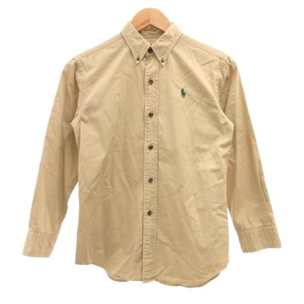 ポロ バイ ラルフローレン Polo by Ralph Lauren 美品 チノシャツ ボタンダウン 150 ベージュ 長袖 ロゴ刺繍 /SD ■ECF005 キッズ【ブランド】ポロ バイ ラルフローレン Polo by Ralph Lau...