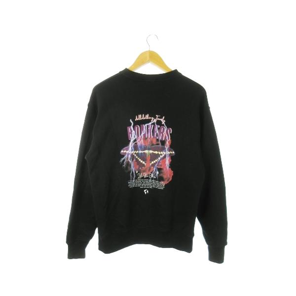 ダルクロージング DALL CLOTHING 長袖スウェットトレーナー クルーネック バックプリント 蝶々 ロゴ L 黒 ブラック /AO6 ■GY01 メンズ【表記サイズ】L【実寸サイズ】肩幅：53cm　身幅：54cm　袖丈：61.5cm...