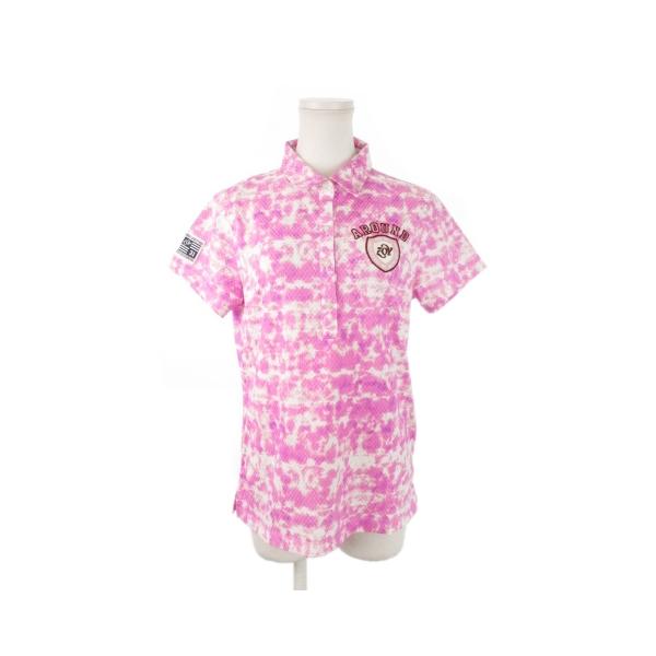 ゾーイ ZOY DRESS CODE INTERNATIONAL ポロシャツ 半袖 ワッペン ロゴ タイダイ柄 ゴルフ 40 L ピンク /MN14 ■GY43 レディース【表記サイズ】40L【実寸サイズ】肩幅：35.5cm　身幅：46.5...