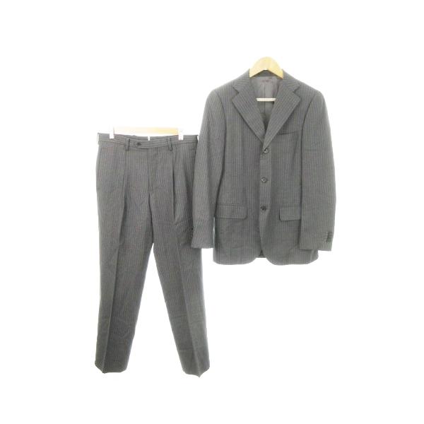 SHIPS Tailoring style スーツ セットアップ 上下 テーラードジャケット パンツ スラックス テーパード ウール ストライプ 44 S グレー【ブランド】シップス SHIPS【表記サイズ】44S【実寸サイズ】ジャケット ...