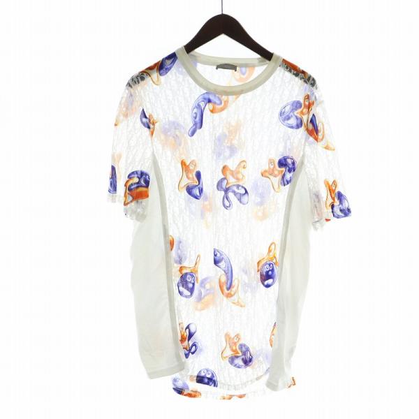 ディオールオム Dior HOMME ケニーシャーフ KENNY SCHARF 21AW Tシャツ カットソー 半袖 オブリーク ロゴ 総柄 XXL 白 193J653A0702【ブランド】ディオールオム Dior HOMME【表記サイズ】...