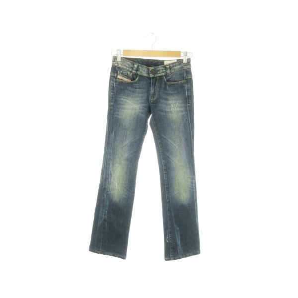 ディーゼル DIESEL SOOZY デニムパンツ ジーンズ ブーツカット ストレッチ ウォッシュ加工 チェーン装飾 24 紺 ネイビー /AO20 ■GY01【ブランド】ディーゼル DIESEL【表記サイズ】W24L30【実寸サイズ】ウエ...
