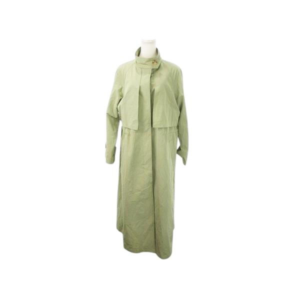 未使用品 ヴィン Vin スプリングコート ロング スタンドカラー ウエストマーク 9 緑 グリーン /MN7 ■GY01 レディース【表記サイズ】9【実寸サイズ】身幅：55cm　着丈：119cm　ゆき丈：75cm　　【素材】本体　ナイロン...