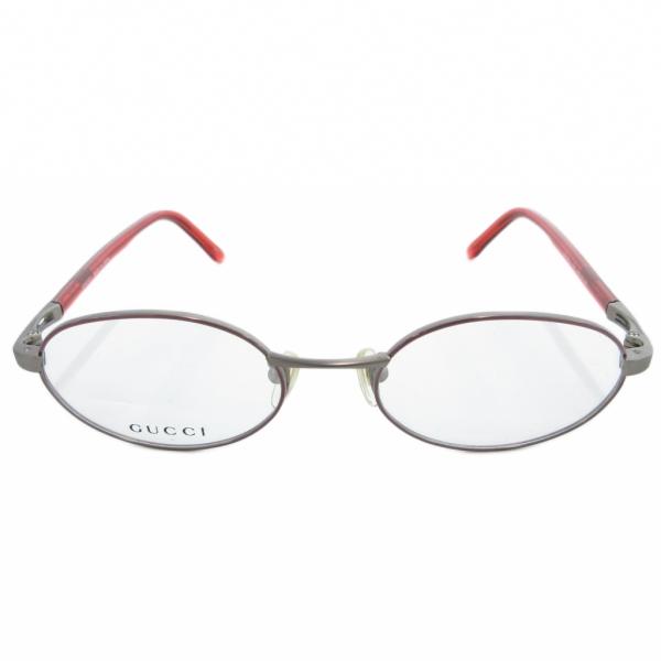 グッチ GUCCI 美品 伊達眼鏡 メガネ オーバル メタルフレーム 49□18 シルバー系 レッド系 GG1370J /UO ■GY19 レディース【ブランド】グッチ GUCCI【表記サイズ】49□18-140【実寸サイズ】レンズの大きさ...