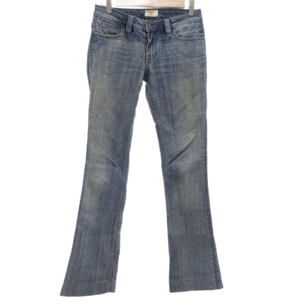 アンティークデニム ANTIK DENIM デニムパンツ ジーンズ フレア 25 インディゴ ■GY19 レディース【表記サイズ】25【実寸サイズ】ウエスト：約70cm　もも幅：約25cm　裾幅：約20cm　股上：約19cm　股下：約80c...