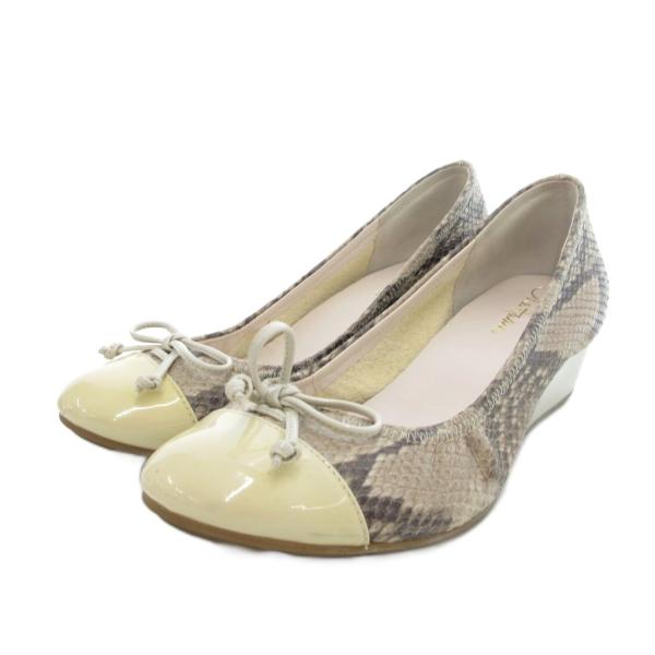 コールハーン COLE HAAN NIKE AIR TALI LACE WEDGE エアタリーレースウェッジ パンプス トゥ切替 パイソン柄 リボン 6.5【ブランド】コールハーン COLE HAAN NIKE AIR【表記サイズ】6.5B...