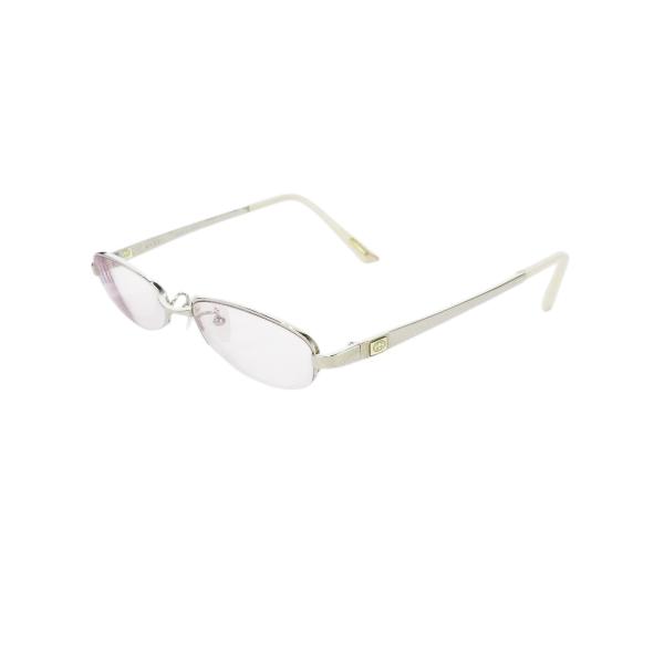 グッチ GUCCI 眼鏡 メガネ ハーフリム メタルフレーム ロゴ カラーレンズ 度入り 50 17 137 シルバーカラー /CK21 ■GY19 レディース【ブランド】グッチ GUCCI【表記サイズ】50 17137【実寸サイズ】レンズ...