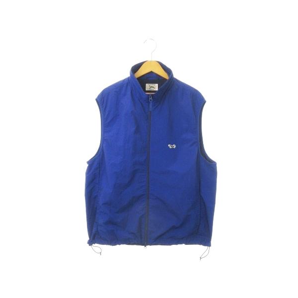 フリークスストア FREAKS STORE The Fox Collection タウンクラフト TOWNCRAFT 別注 ベスト ジップアップ ナイロン 内側メッシュ ロゴ ワンポイント L 青【ブランド】フリークスストア FREAKS ...