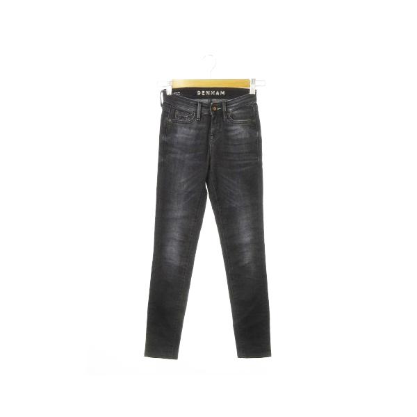 デンハム DENHAM SHARP SKINNY FIT デニムパンツ ジーンズ スキニー ローライズ ウォッシュ加工 ロゴ刺繍 小さいサイズ W22 黒【ブランド】デンハム DENHAM【表記サイズ】W22 L30155/58A【実寸サイ...