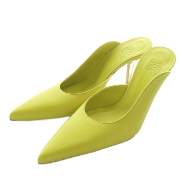 ジアボルギーニ GIA BORGHINI ミュール パンプス レザー ポインテッドトゥ ハイヒール 35 22cm 黄緑 イエローグリーン【表記サイズ】35 （日本サイズ 22cm相当）【実寸サイズ】ヒールの高さ：9cm　最大幅：7cm　　...