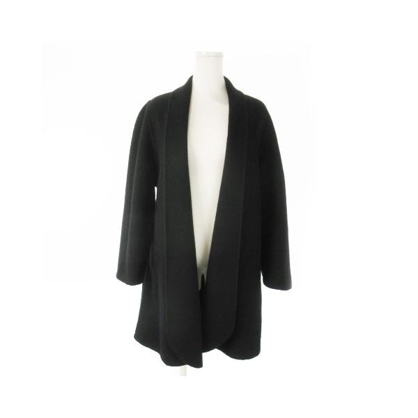 バルディ VALDI トッパーコート カシミヤ ミドル丈 ショールカラー 黒 ブラック /AO22 ■GY44 レディース【表記サイズ】サイズ表記なし(実寸サイズをご覧ください)【実寸サイズ】肩幅：38cm　身幅：55cm　袖丈：58cm　...
