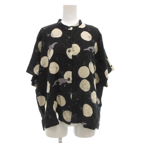 マーブルシュッド marble SUD リネンシャツ ブラウス フレンチスリーブ 黒 ブラック ベージュ 総柄 ドット柄 /GV ■GY44 レディース【ブランド】マーブルシュッド marble SUD【表記サイズ】サイズ表記なし(実寸サイ...